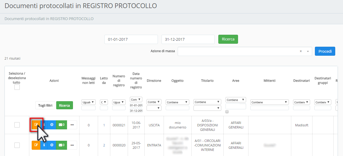 Annullare un documento protocollato